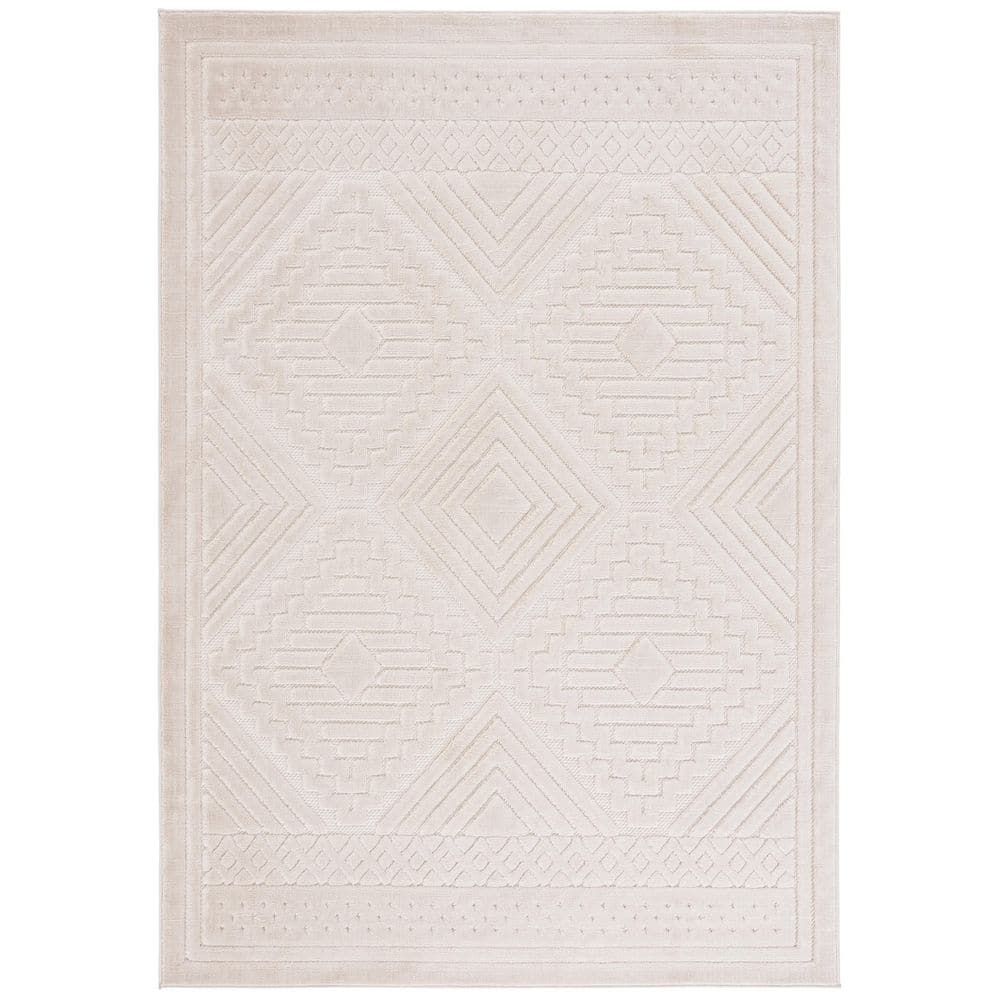 SAFAVIEH Selena 9 ft. x 12 ft. Beige High-Low Diamond Area Rug SLE670B ...