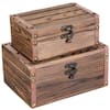 Afoxsos Rustic Brown Wood Decorative Box with Latch 2-Pack SNPH003IN828 ...