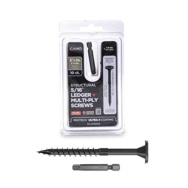 CAMO 5/16 in. x 3-1/2 in. Star Drive Flat Head Multi-Purpose + Multi ...