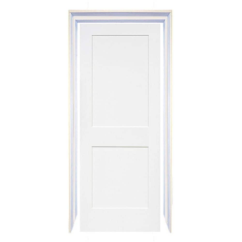 Kimberly Bay 80 in. H x 30 in. W 2-Panel Shaker White Solid Core Wood ...