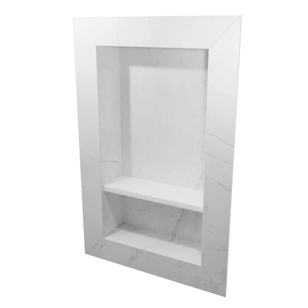 FlexStone 17 in. x 26 in. Recessed Shampoo Caddy in Oyster FLXRSC1726OY ...