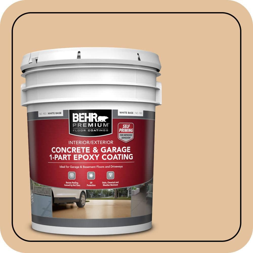 BEHR PREMIUM 5 gal. #S270-3 Tostada Self-Priming 1-Part Epoxy Satin ...
