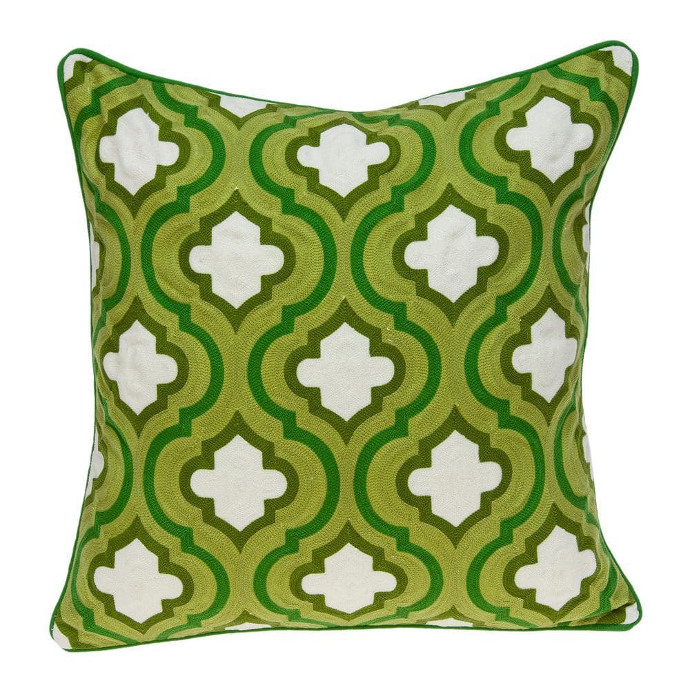 Gamma Green and White 20 in. x 20 in. Throw Pillow PILA11020P - The ...