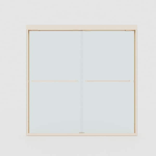 tydex Vitrium 60 in. W x 56 in. H Sliding Semi-Frameless Tub Door in ...