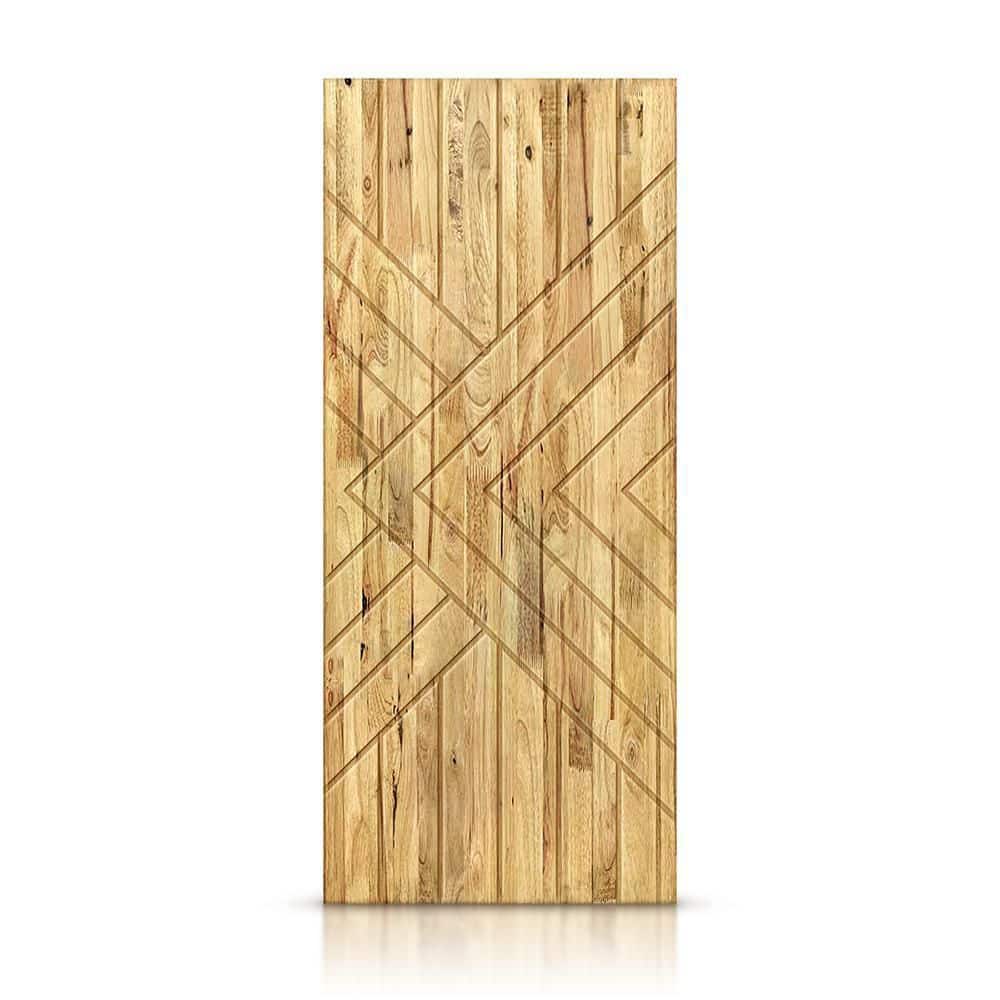CALHOME 24 in. x 84 in. Hollow Core Weather Oak Stained Pine Wood ...