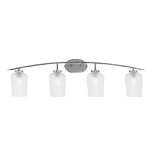 Siena 40 in. 4-Light Graphite Vanity-Light Graphite with 6 in. Clear ...