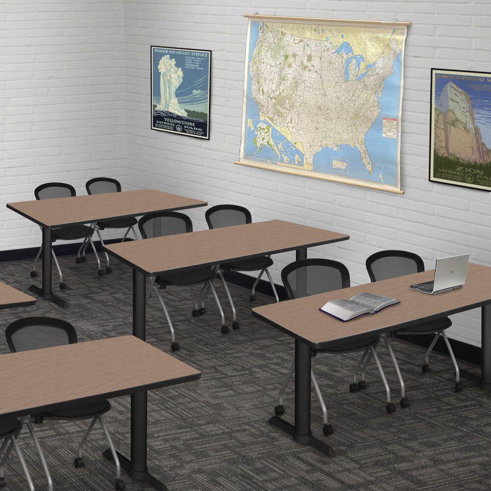 Regency Cain 48 in. x 24 in. Noble Oak T-Base Training Seminar Table ...