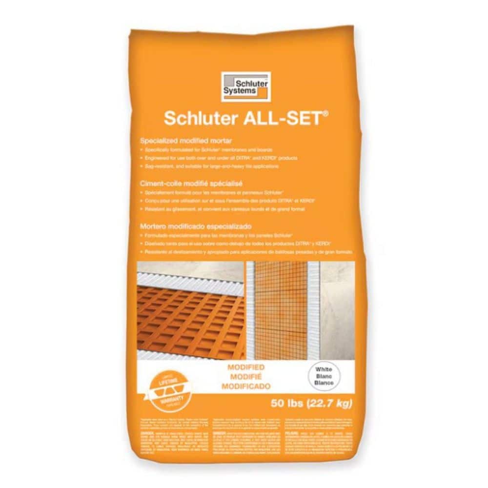 Schluter All-Set White 50 lbs. Modified Thin-Set Mortar SETA50W - The ...
