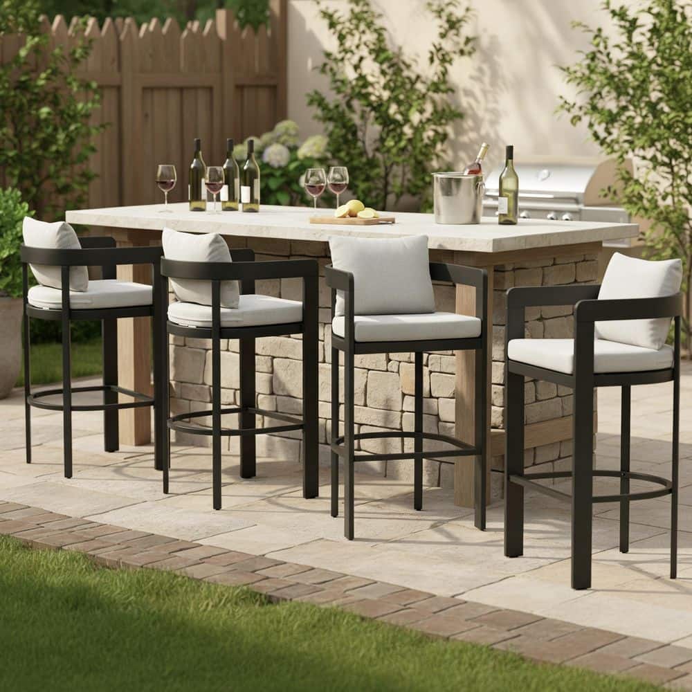 CHRISTOPHER KNIGHT HOME Vornell Modern Patio Dark Grey Metal Frame ...