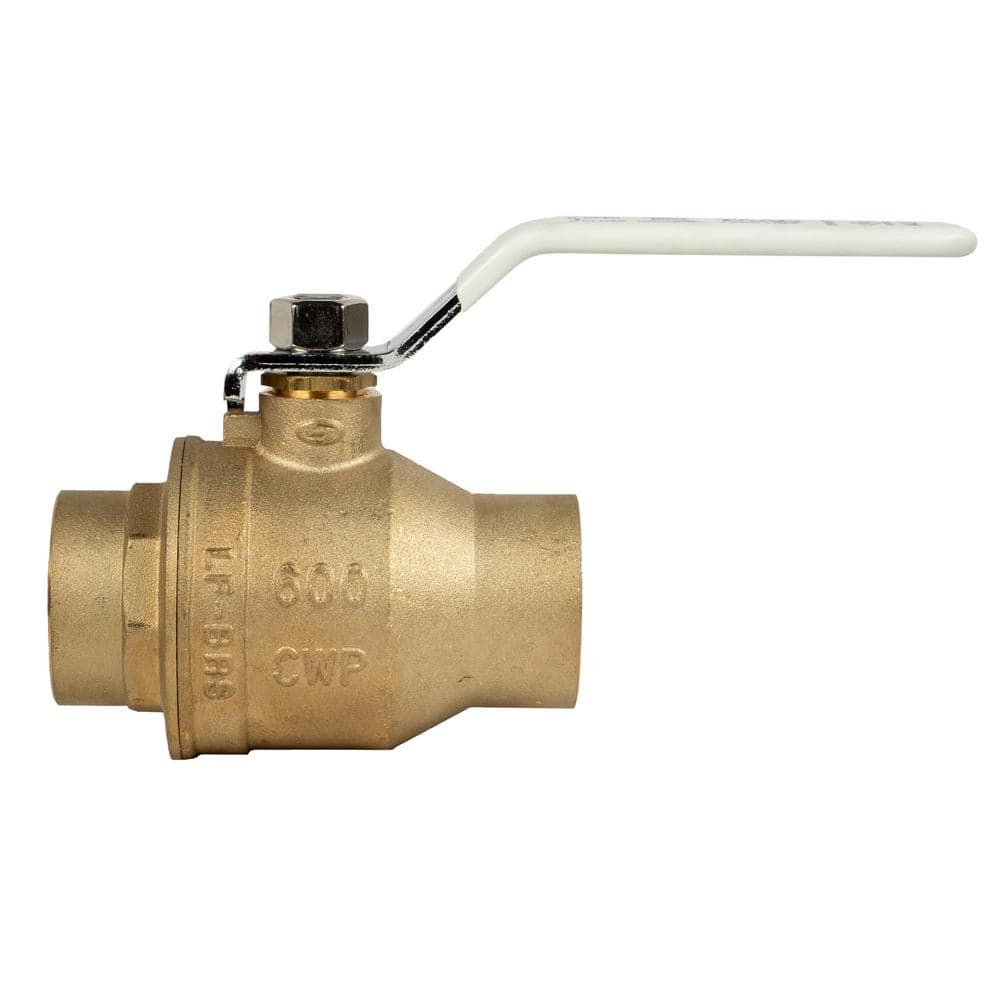 TMG 1-1/2 in. Lead Free Brass Solder Ball Valve with Stainless Steel ...