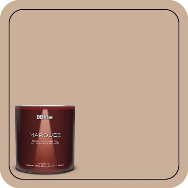 BEHR MARQUEE 1 qt. #280E-3 Toasted Wheat Matte Interior Paint & Primer ...