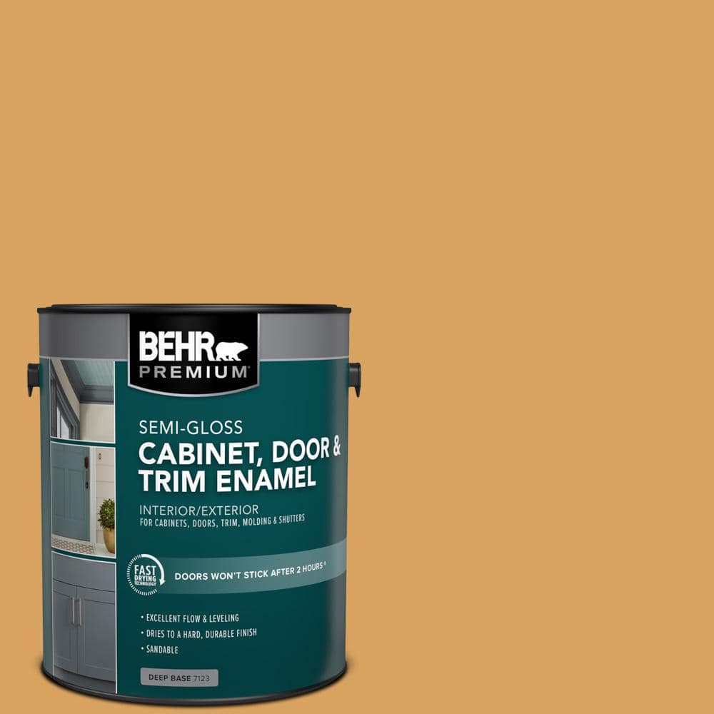 BEHR PREMIUM 1 gal. #MQ4-10 Amber Brew Semi-Gloss Enamel Interior ...