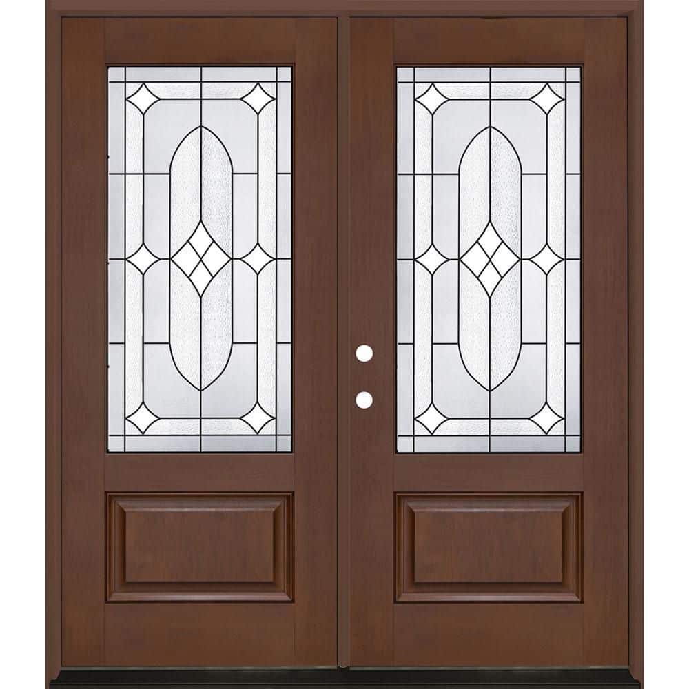 Steves & Sons Regency 64 in. x 80 in. 3/4L Axis Glass RHIS Chestnut ...