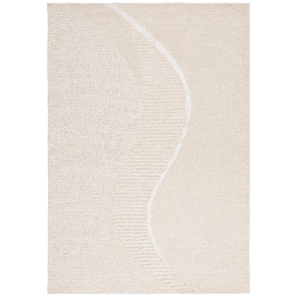 SAFAVIEH Fifth Avenue 4 ft. x 6 ft. Ivory Solid Wavy Area Rug FTV452A-4 ...