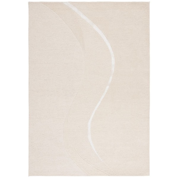 SAFAVIEH Fifth Avenue 4 ft. x 6 ft. Ivory Solid Wavy Area Rug FTV452A-4 ...