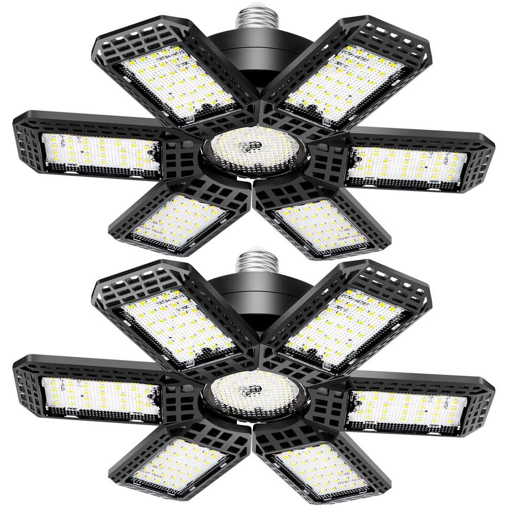 Adrinfly 2-Light 200-Watt LED Garage Light with Deformable Panels ...