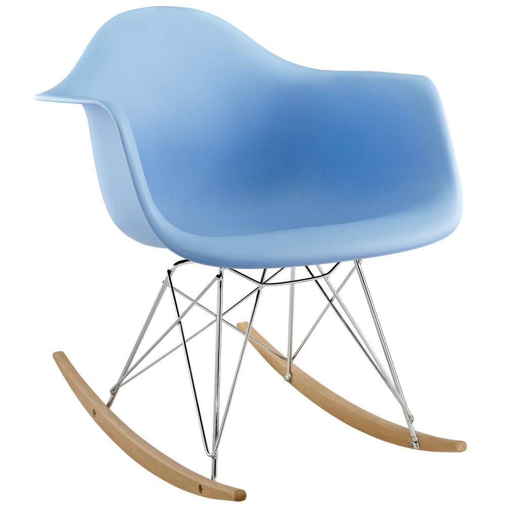 MODWAY Rocker Blue Plastic Lounge Chair EEI-147-BLU - The Home Depot