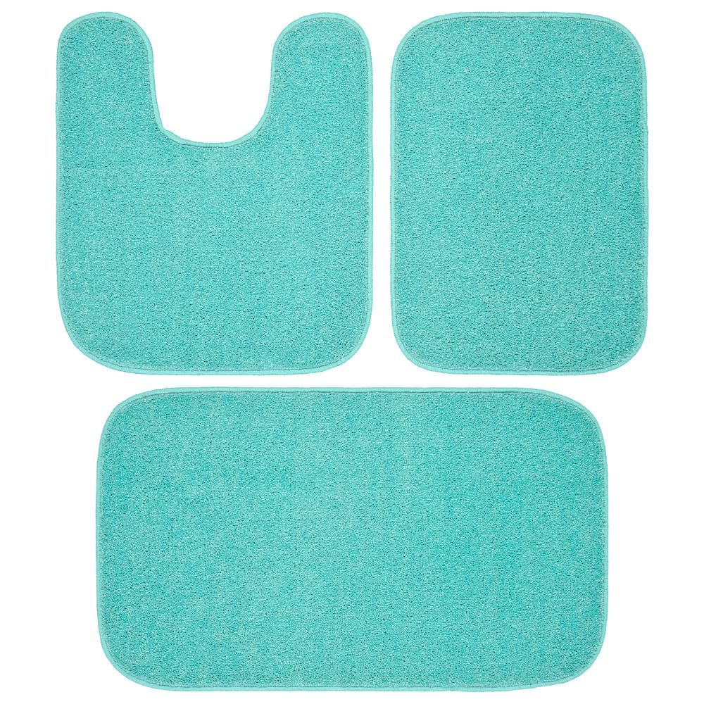 Garland Rug Gramercy Sea Foam Green Solid Plush Rectangle 3-Piece (No ...