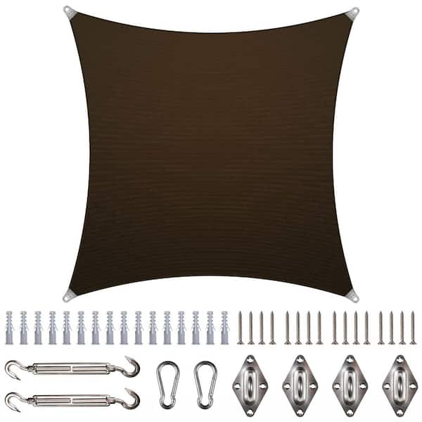 AMGO Super Ring 22 ft. x 24 ft. Sun Shade Sail with Hardware Kit and ...