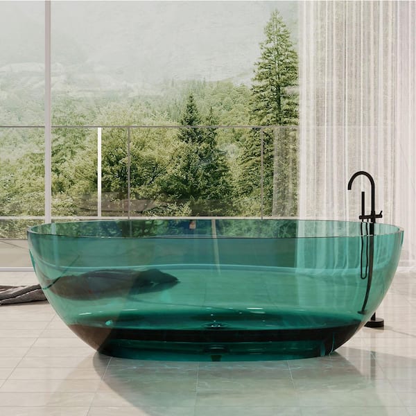 Boyel Living Modern 67 in. x 30 in. Soaking Transparent Resin Bathtub ...