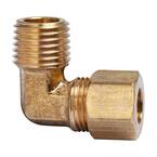 LTWFITTING 1/4 in. O.D. x 1/8 in. MIP Brass Compression 90-Degree Elbow Fitting (5-Pack) HF694205