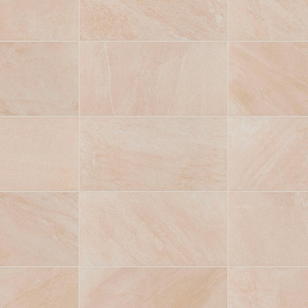 TrafficMaster Alverstone Ivory 12 in. x 24 in. Porcelain Floor and Wall ...