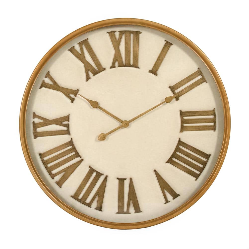 Zentique Modern Round and Gold Roman Numeral Clock ZEN-51038 - The Home ...