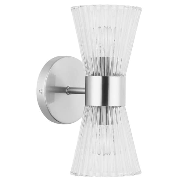 Dainolite Vienna 2-Light Polished Chrome Wall Sconce with Clear Glass ...