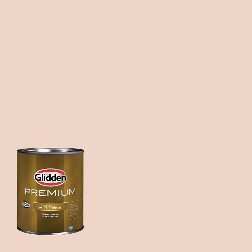 Glidden Premium 1 Qt. PPG1070-2 Blush Beige Satin Exterior Latex Paint ...