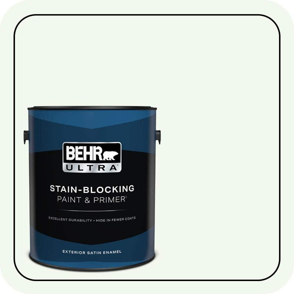 BEHR ULTRA 1 gal. #GR-W05 Unwind Satin Enamel Exterior Paint & Primer ...