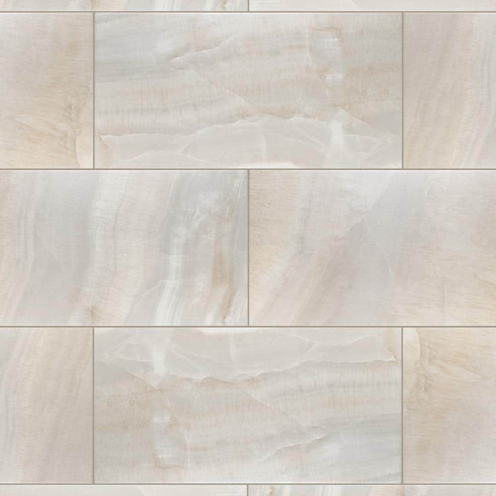 Merola Tile Dubai Pearl 12-1/2 in. x 24-1/2 in. Porcelain Floor and ...