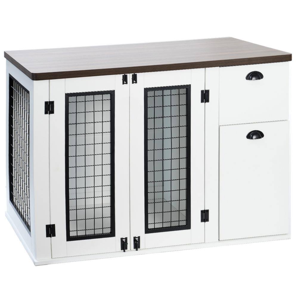 cenadinz Furniture Style Dog Cage Wooden Dog Cage Double Door Dog Cage ...