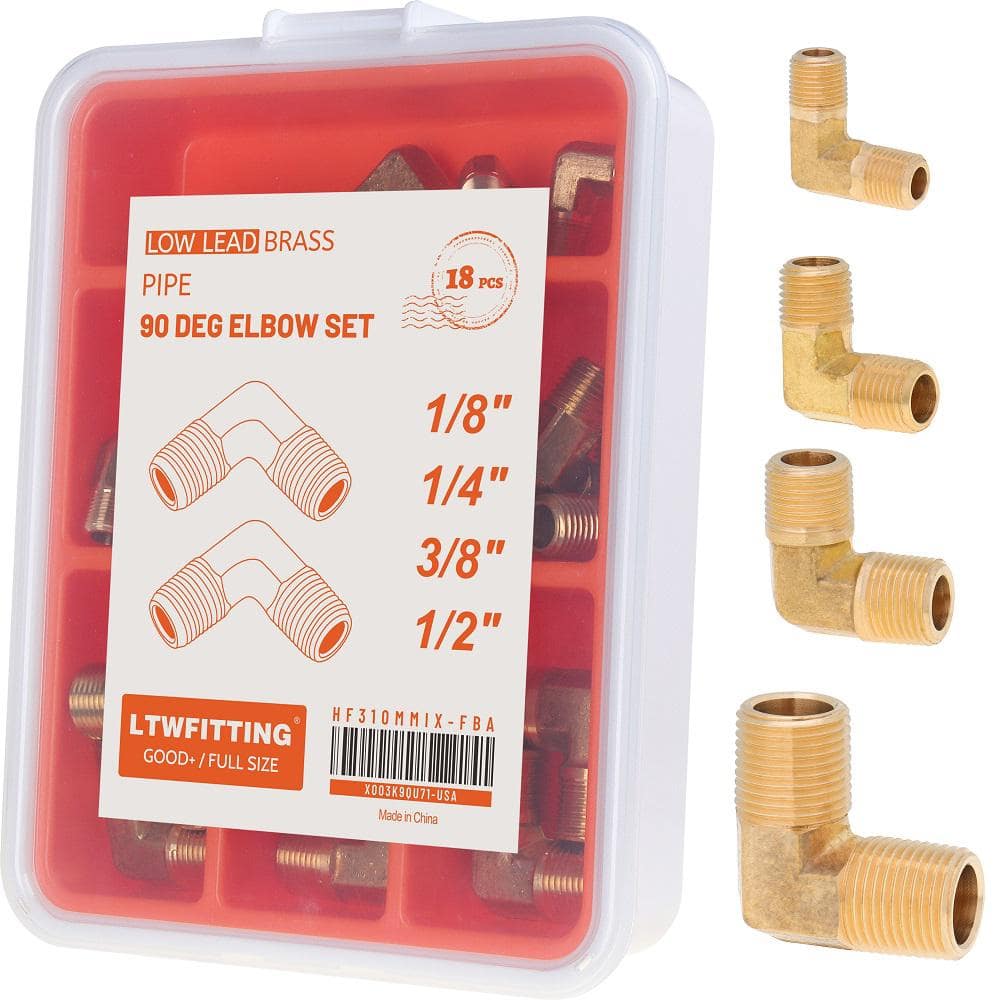 LTWFITTING Assortment Kit 1/8 in. 1/4 in. 3/8 in. 1/2 in. NPT Male ...