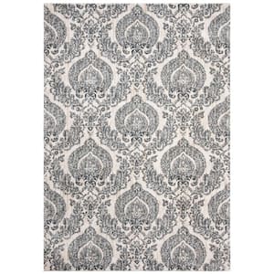 SAFAVIEH Isabella Gray/Ivory 7 ft. x 7 ft. Floral Geometric Medallion ...