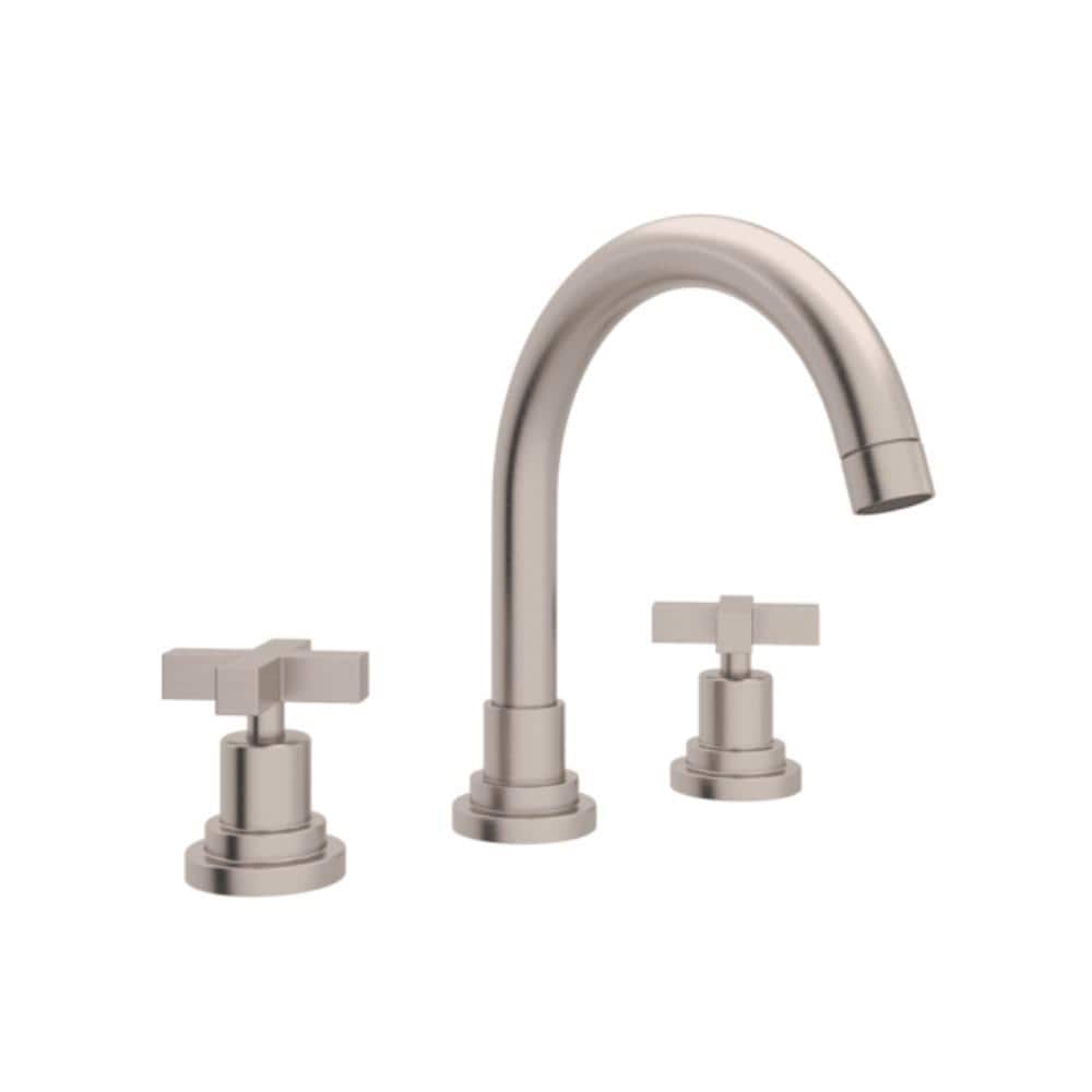 ROHL Lombardia Bath 8 in. Widespread 2-Handle Bathroom Faucet In Satin ...