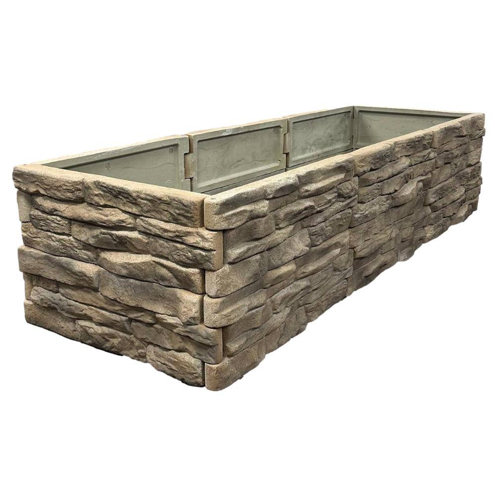 Landecor Raised Garden Bed Tan/Brown Ledgestones - Composite Polyurethane Natural Look & Feel ...