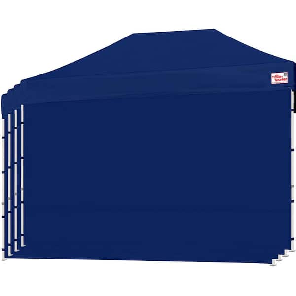 Tradesparker Series 10 ft. x 15 ft. Navy Blue Pop-up Canopy Tent with 4 ...