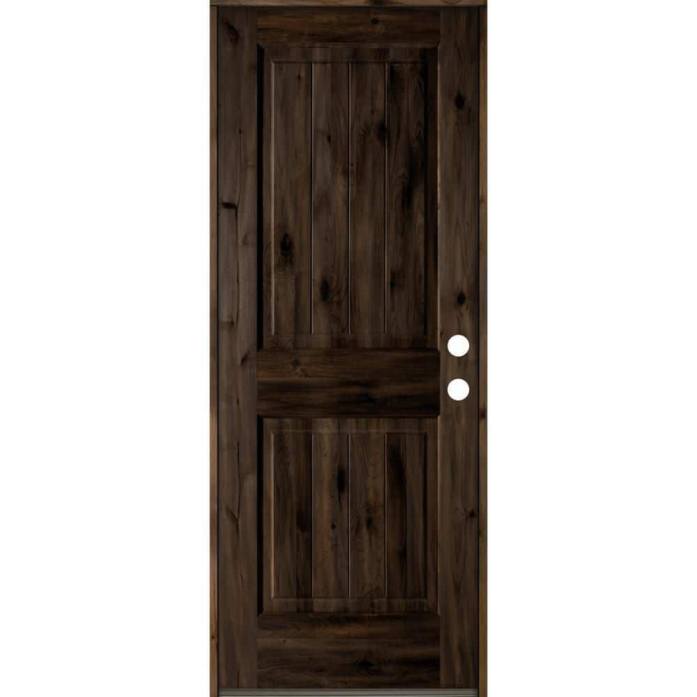 Krosswood Doors 30 in. x 80 in. Rustic Knotty Alder Square Top V ...