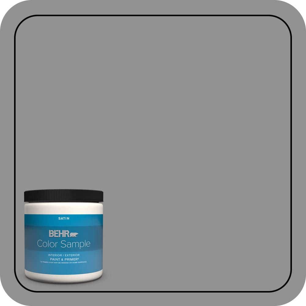 BEHR PREMIUM PLUS 8 oz. #N520-4 Cool Ashes Satin Enamel Interior ...