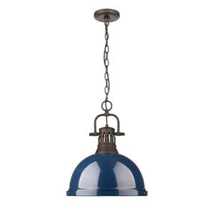 Golden Lighting Duncan 16.875 in. 1 Light Rubbed Bronze Pendant Light ...