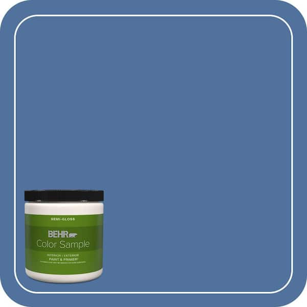 BEHR PREMIUM PLUS 8 oz. #PMD-23 Cobalt Flame Semi-Gloss Interior ...