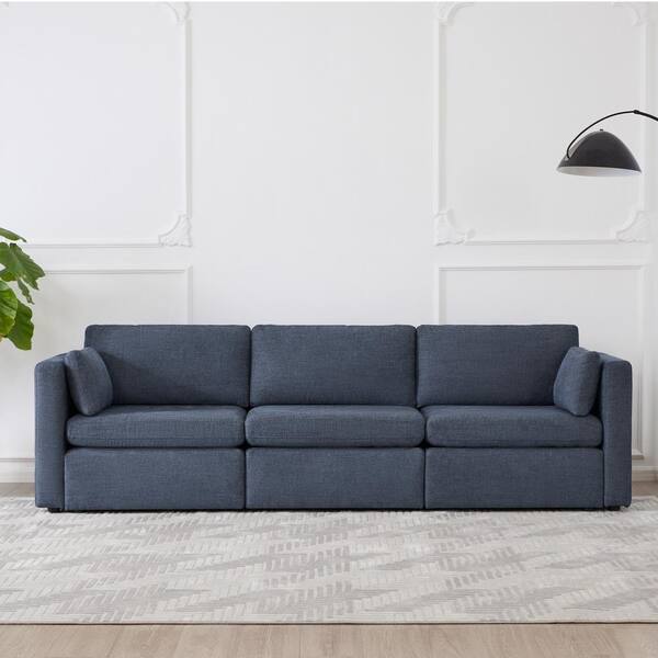 Spruce & Spring Rhea 112.6 in. Straight Arm Fabric Straight Sofa in ...