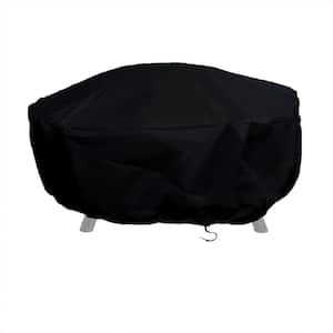 Sunnydaze 30 in. Black Round Fire Pit Cover Heavy-Duty 300D Polyester ...
