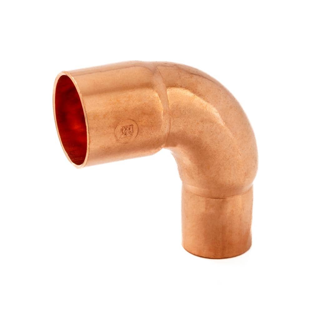 Everbilt 1 in. x 3/4 in. Copper Pressure 90-Degree Cup x Cup Street Elbow Fitting W 02049EB ...