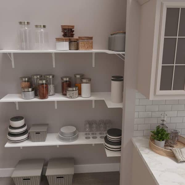 Everbilt 12 in. W x 72 in. D, White, Laminate Decorative Wall Shelf ...