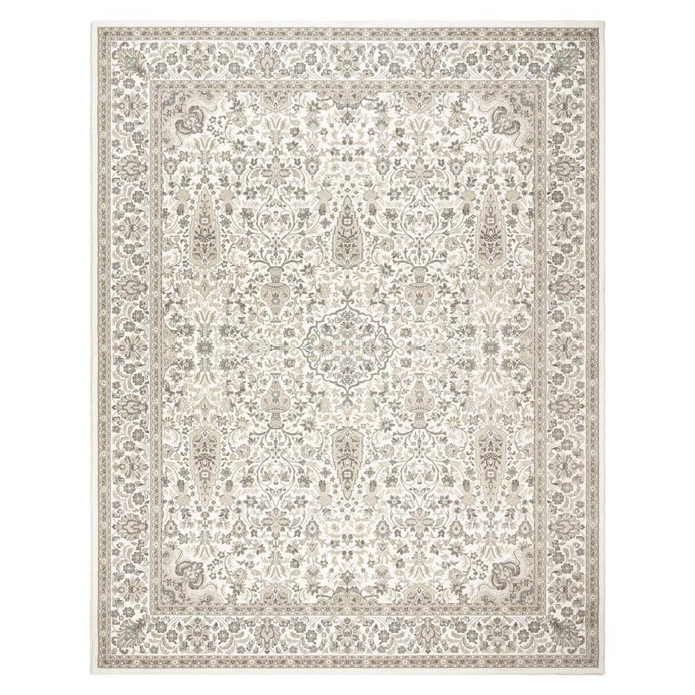 Gertmenian Majestic Vernon Gray 9 ft. x 13 ft. Floral Indoor Area Rug ...