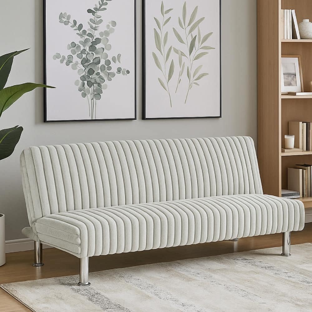 Benjara 29 in. Light Gray Fabric Full Size Sofa Bed BM332984 - The Home ...