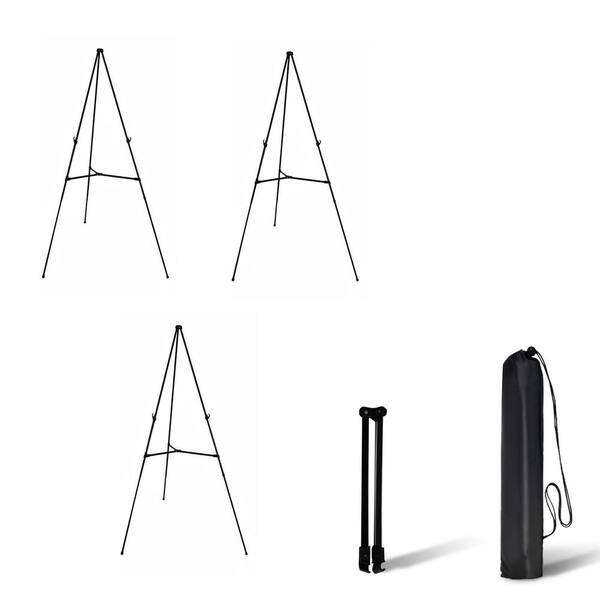 3 Pack Adjustable Metal Easel Stand 63 in. Lightweight Portable Floor ...