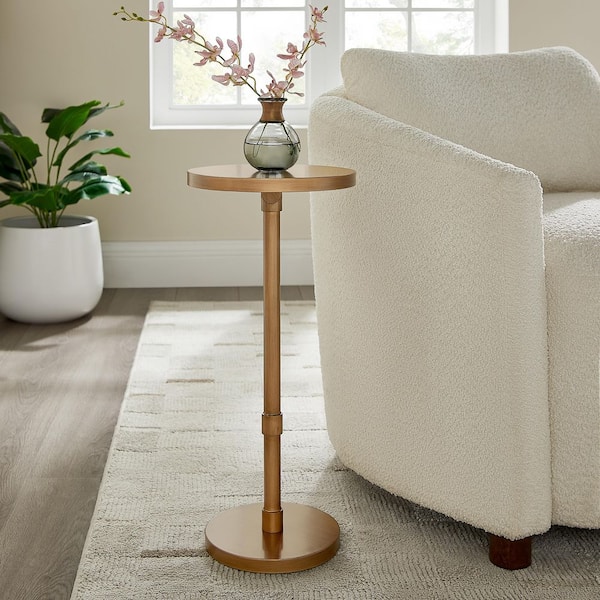 Quality Components Plus Meraux 10 in. Antique Brass Round Metal End ...