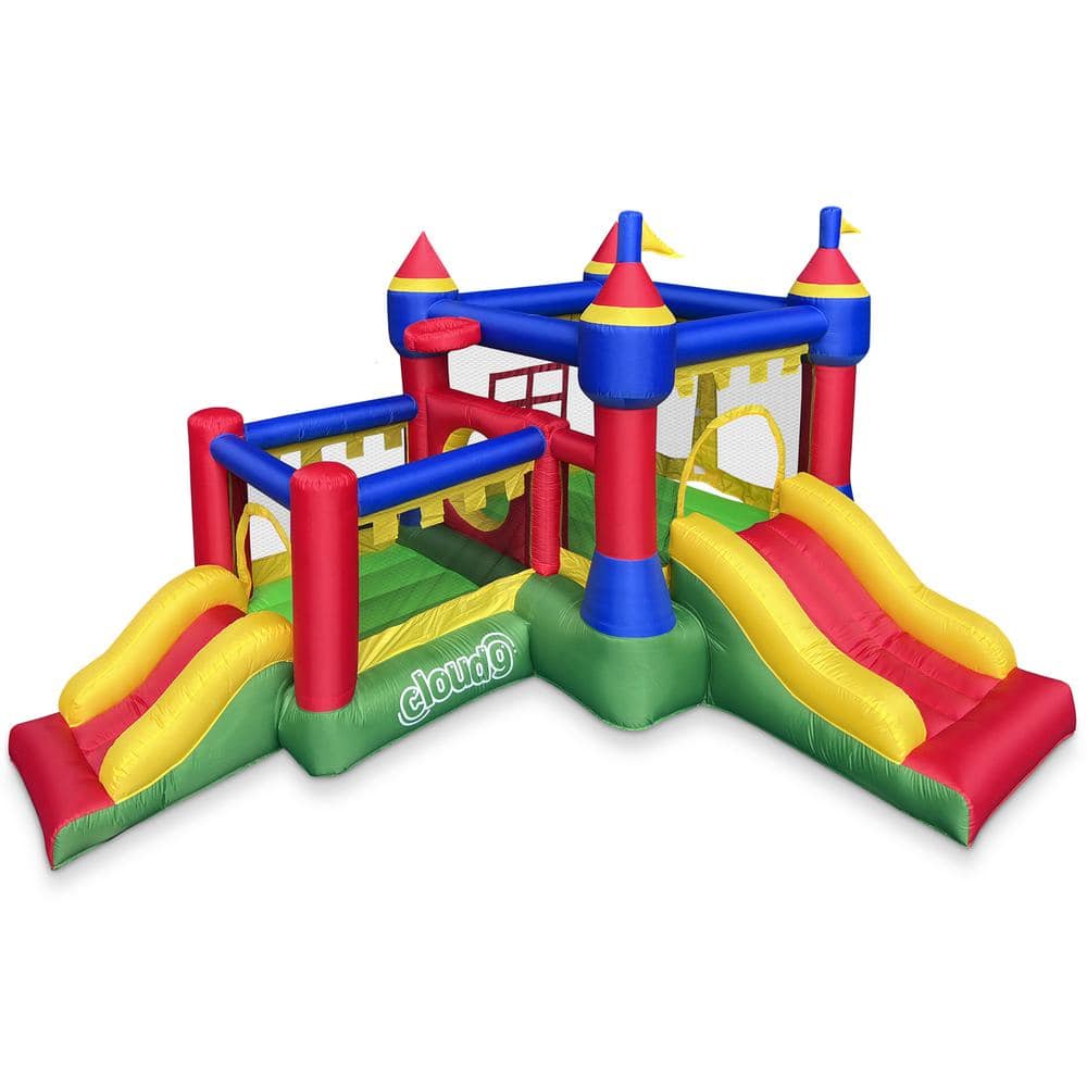 CLOUD9 Cloud 9 Inflatable Castle Bounce House with Blower, 2-Slides and ...